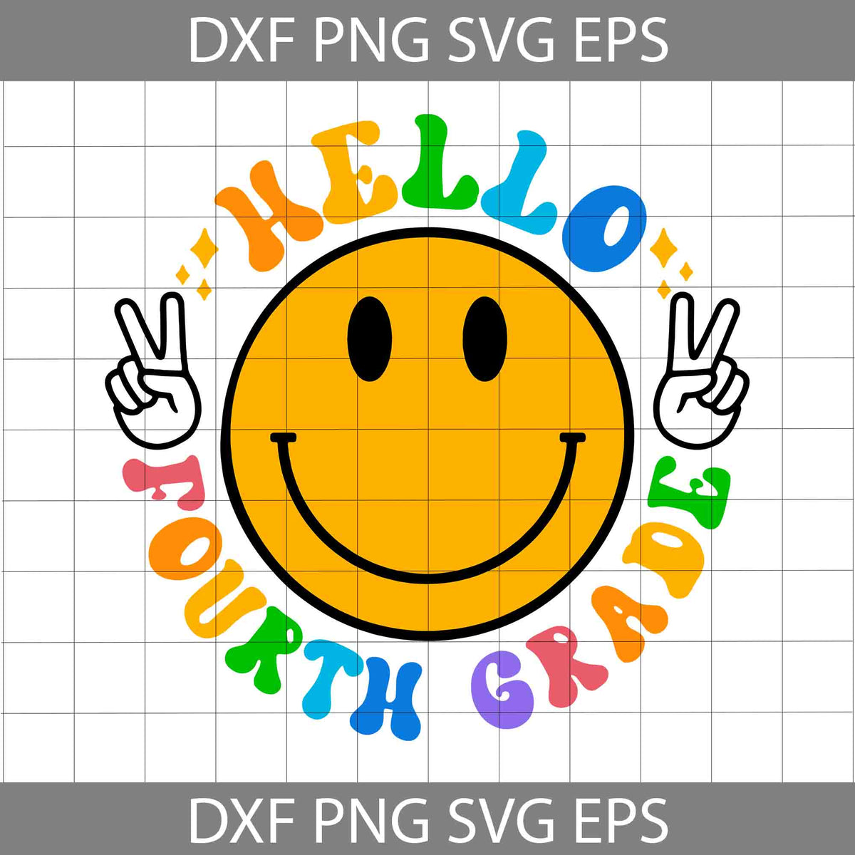 Hello Back To School Fourth Grade Retro Svg, Back To School Svg, Cricu ...