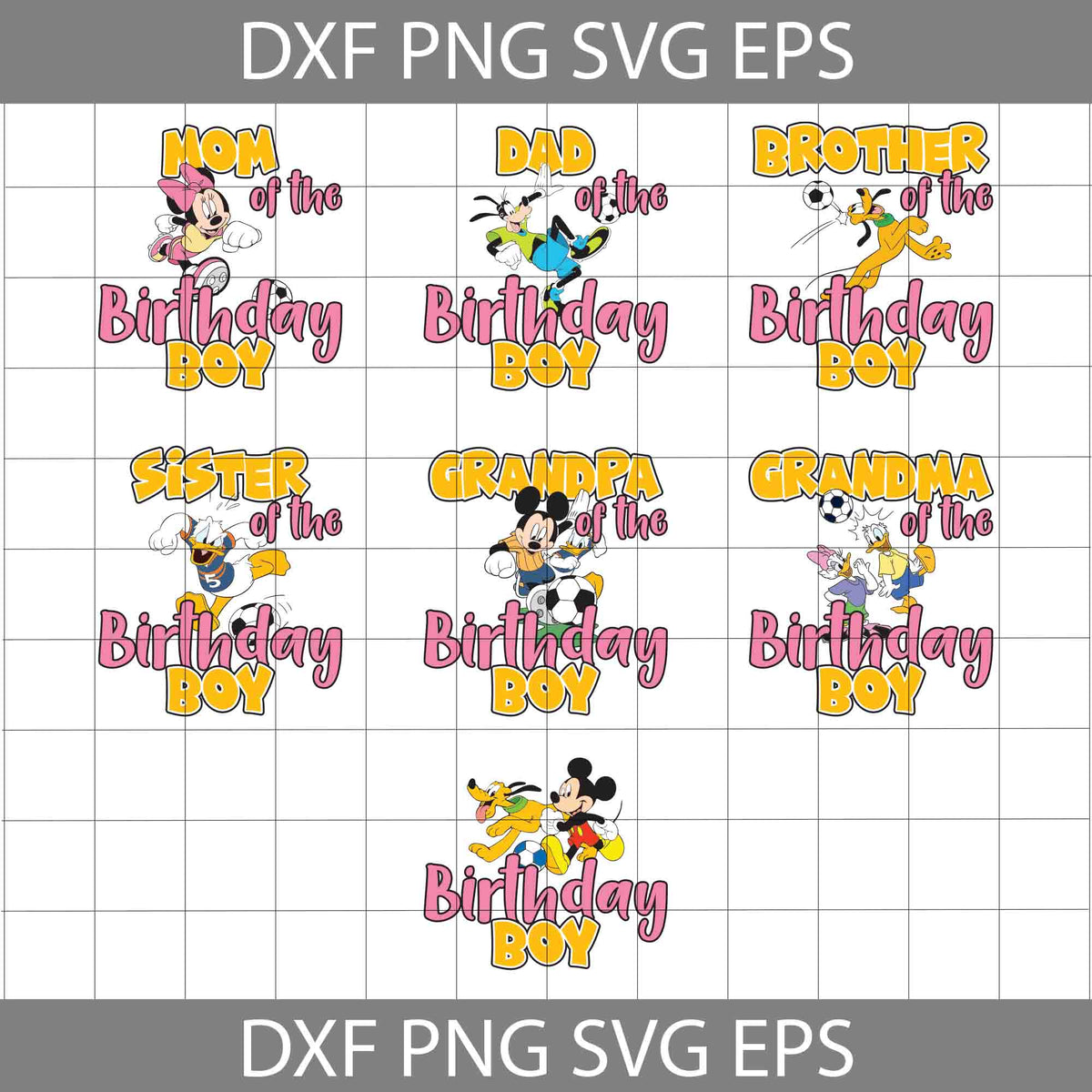 Bundle Family Birthday Boy Svg, Friends Svg, Cartoon Svg, Birthday Svg ...