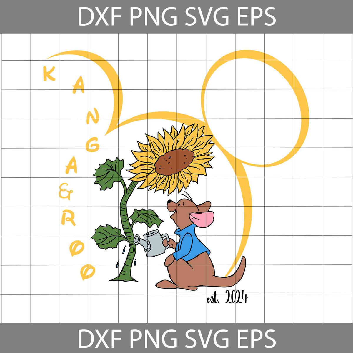Kanga & Roo With Mickey Outline Svg, Kanga & Roo Svg, Cartoon Svg ...