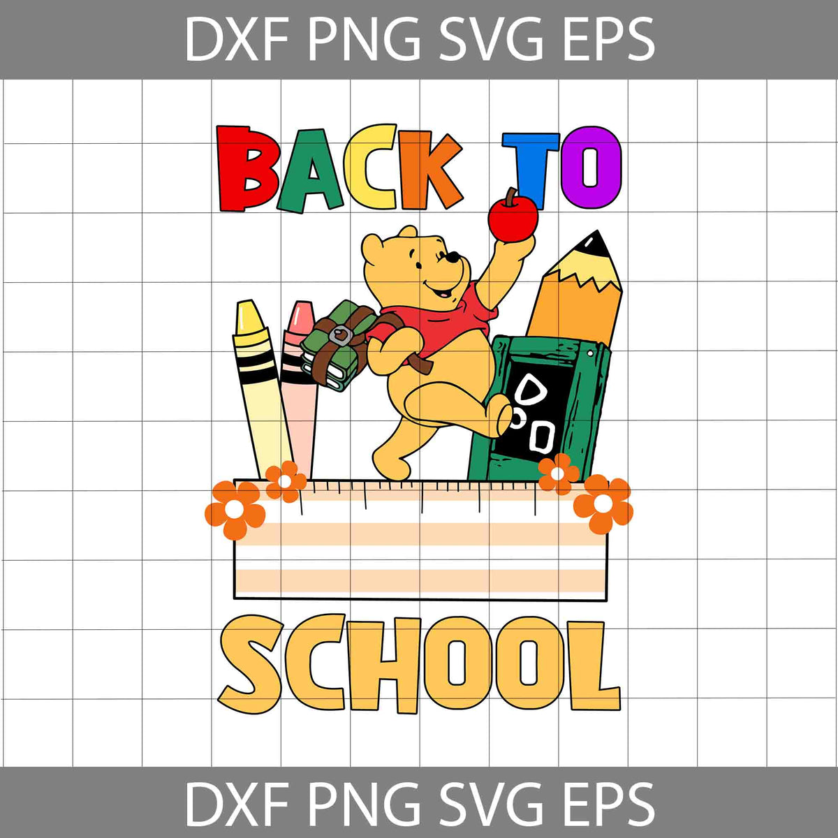 Pooh Bear Back To School Svg, Pooh School Heat Transfer Svg, Winnie The ...