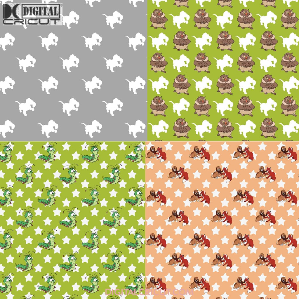 Animals Seamless Pattern, Digital Papers, Scrapbook Papers, Pattern Pa ...