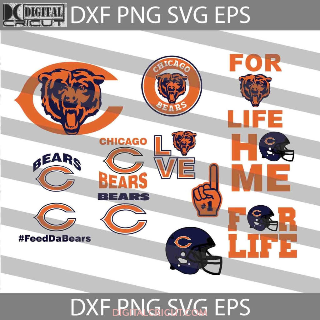 Chicago Bears Svg, Bundle, Love Sport Svg, Love Football Svg, Football ...