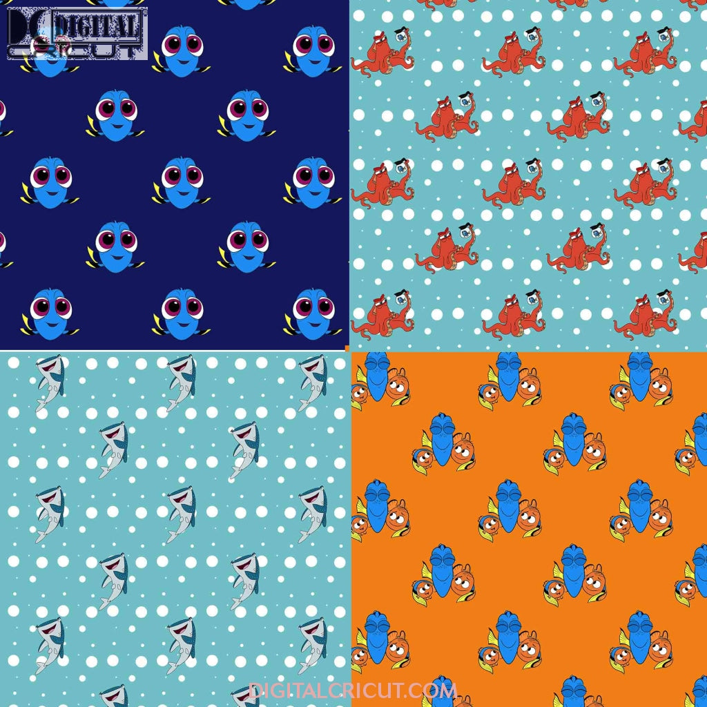 Cute Fish Digital Paper, Under the Sea Seamless Pattern, Digital Papers ...