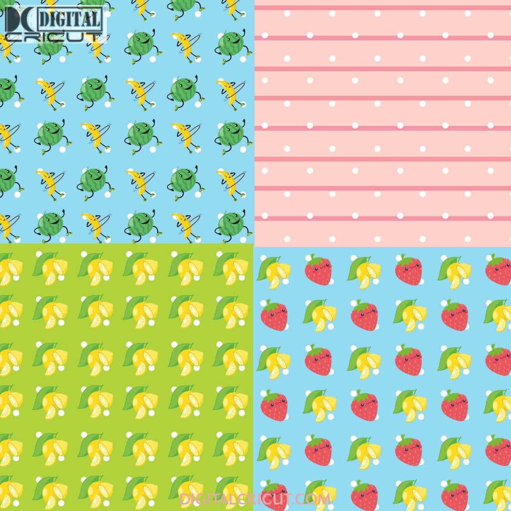 Fruit Pattern, Digital Papers, Scrapbook Papers, Pattern Paper ...