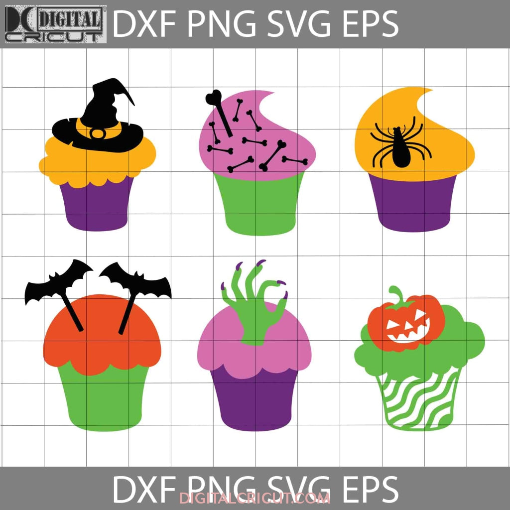 Halloween Cupcake Bundle Svg, Cupcake Horror Svg, Halloween Svg, Cricut ...
