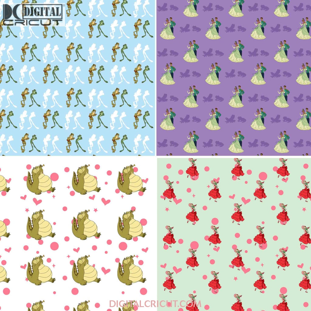 Princess Seamless Pattern, Digital Papers, Scrapbook Papers, Pattern ...