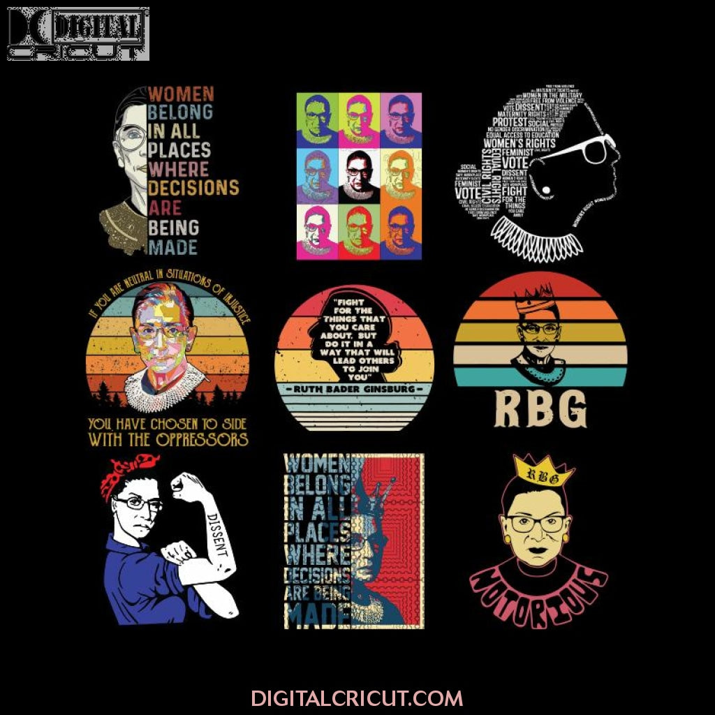 Ruth Bader Ginsburg Svg, Notorious Svg, RBG Svg, Cricut File, Clipart ...