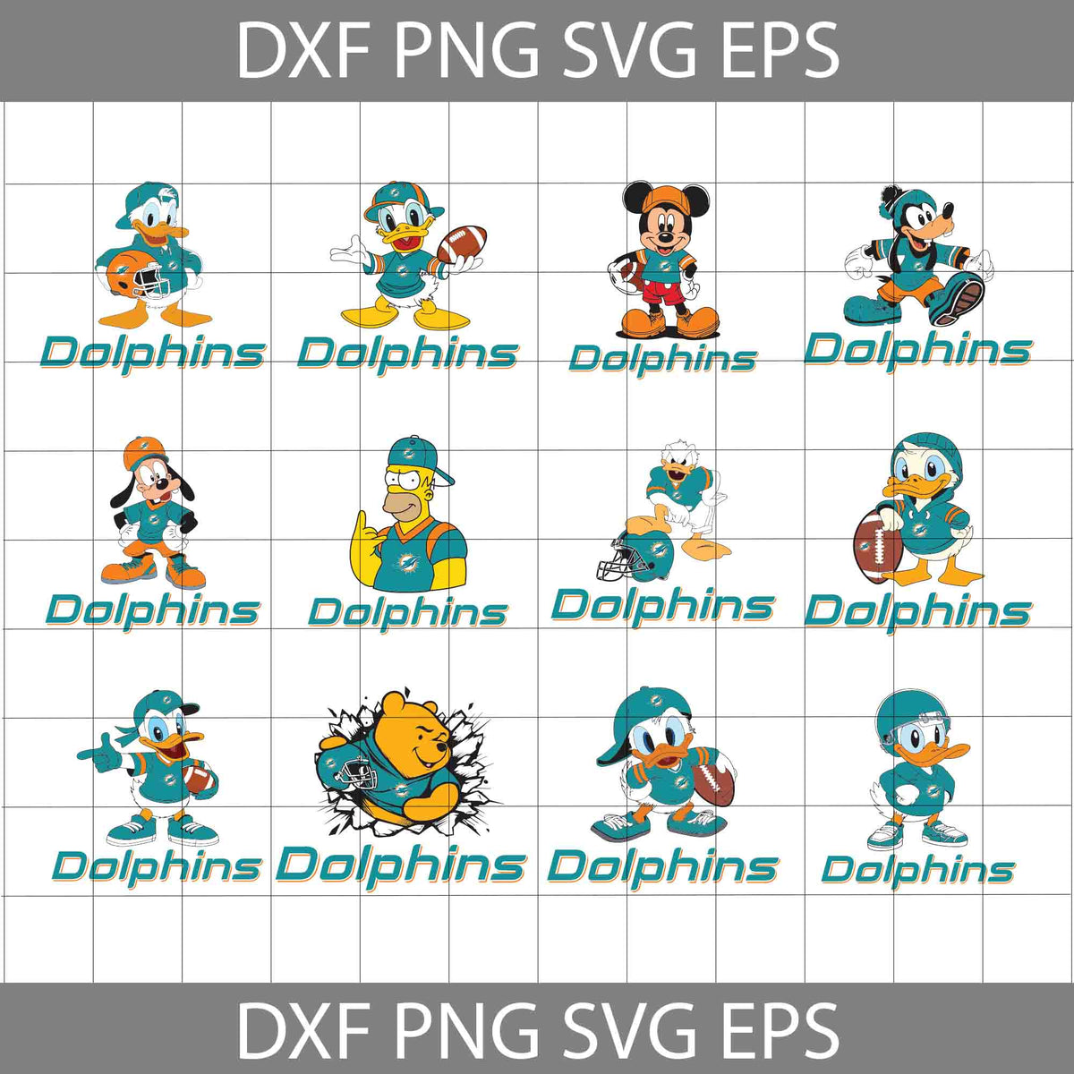 Bundle, Miami Dolphins Svg, Goofy Svg, Mickey Mouse Svg, Minnie Svg ...