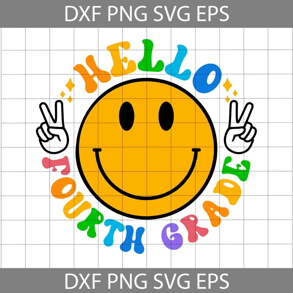 Hello Back To School Fourth Grade Retro Svg, Back To School Svg, Cricu ...