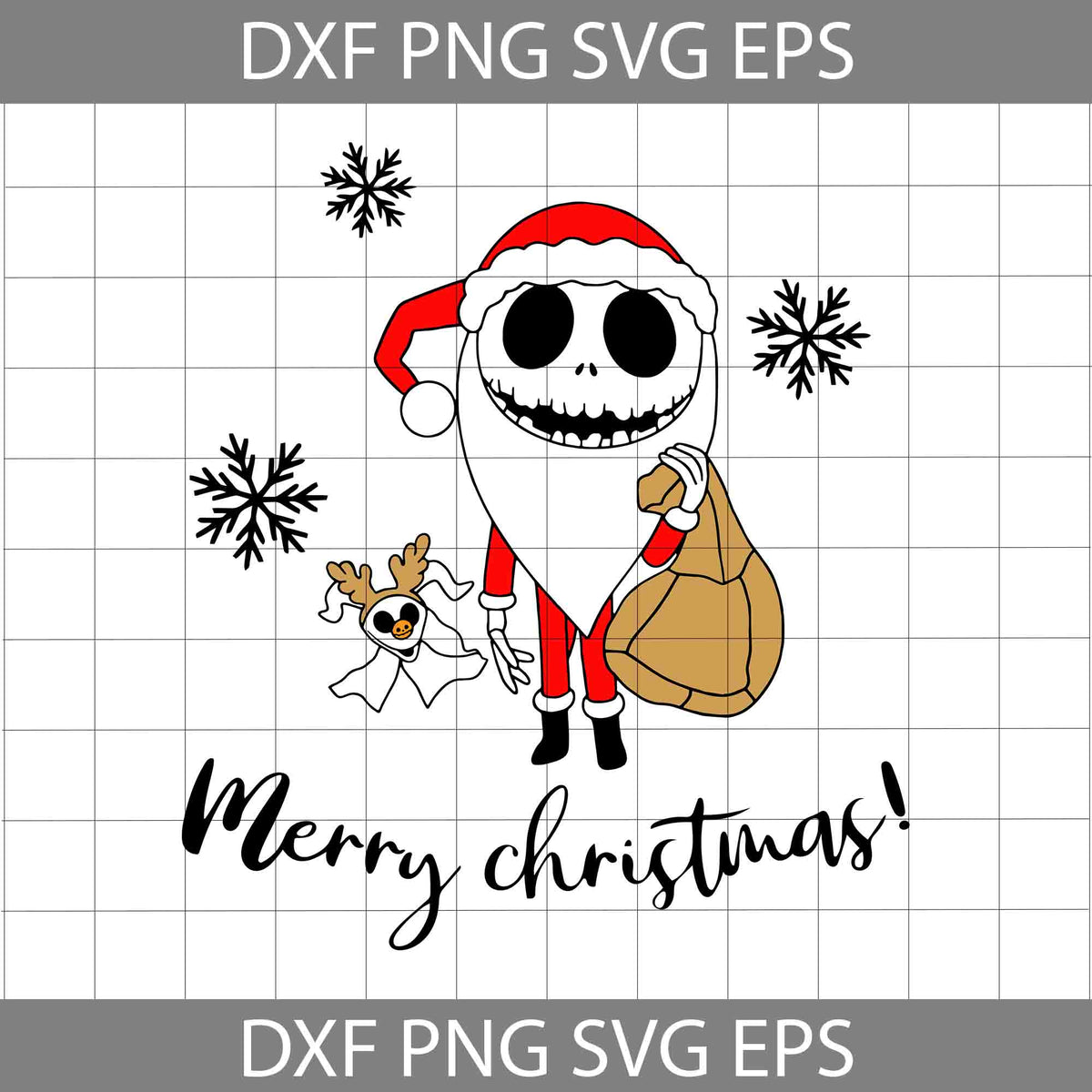 Santa Claus Christmas Jack Skellington Svg, Jack Skellington Svg, Merry ...