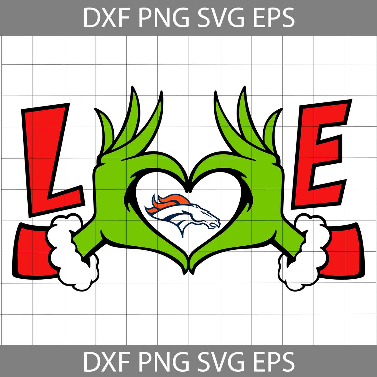 Denver Broncos, Denver Broncos Svg, NFL, NFL Svg, Grinch Hands Love ...