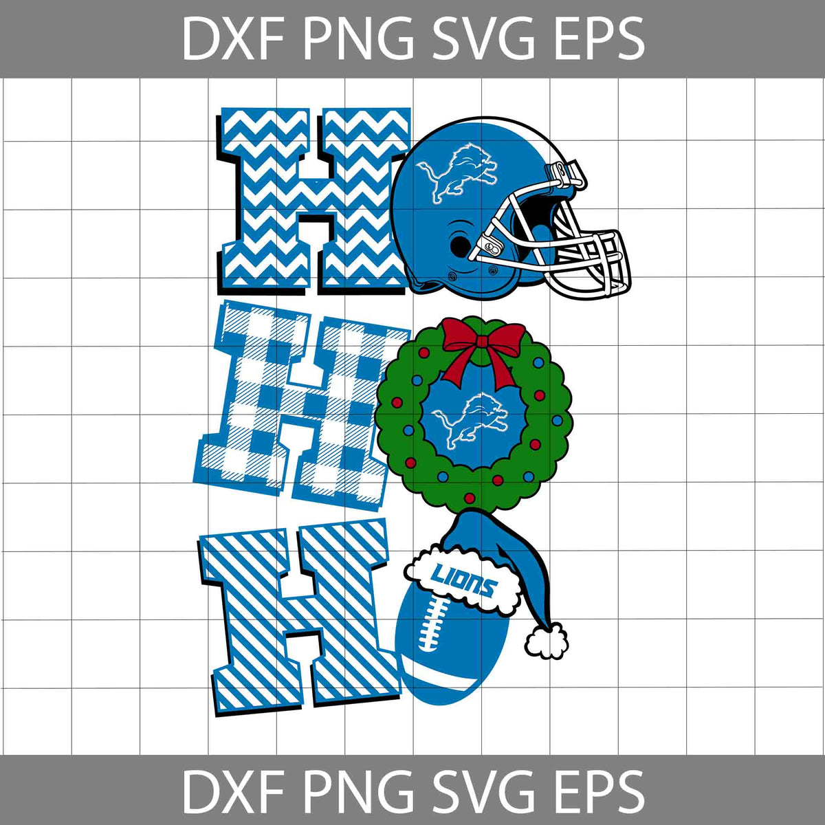 Detroit Lions, Detroit Lions Svg, NFL, NFL Svg, Detroit Lions Ho Ho Ho ...