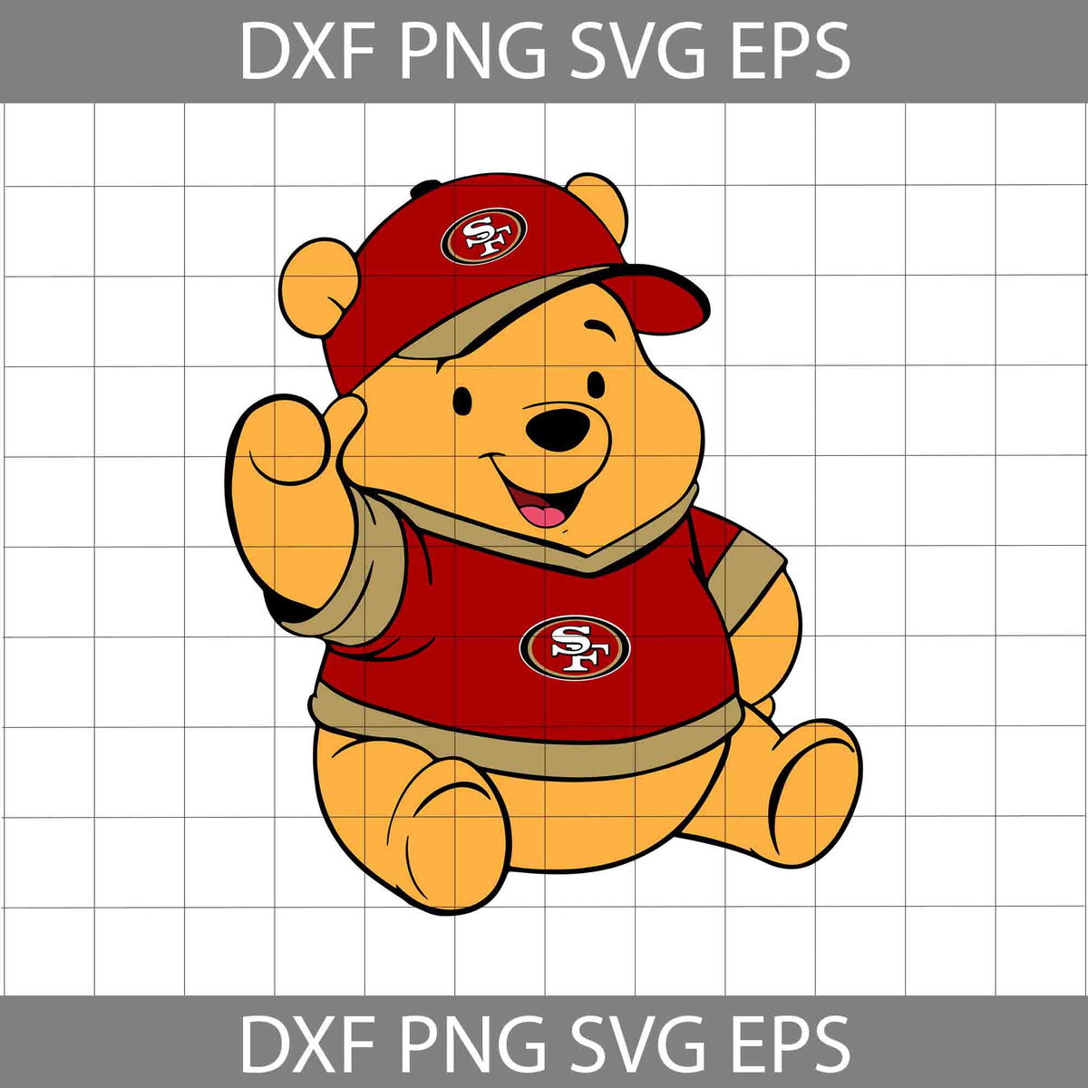 San Francisco 49ers, San Francisco 49ers Svg, NFL, NFL Svg, Pooh Bear ...
