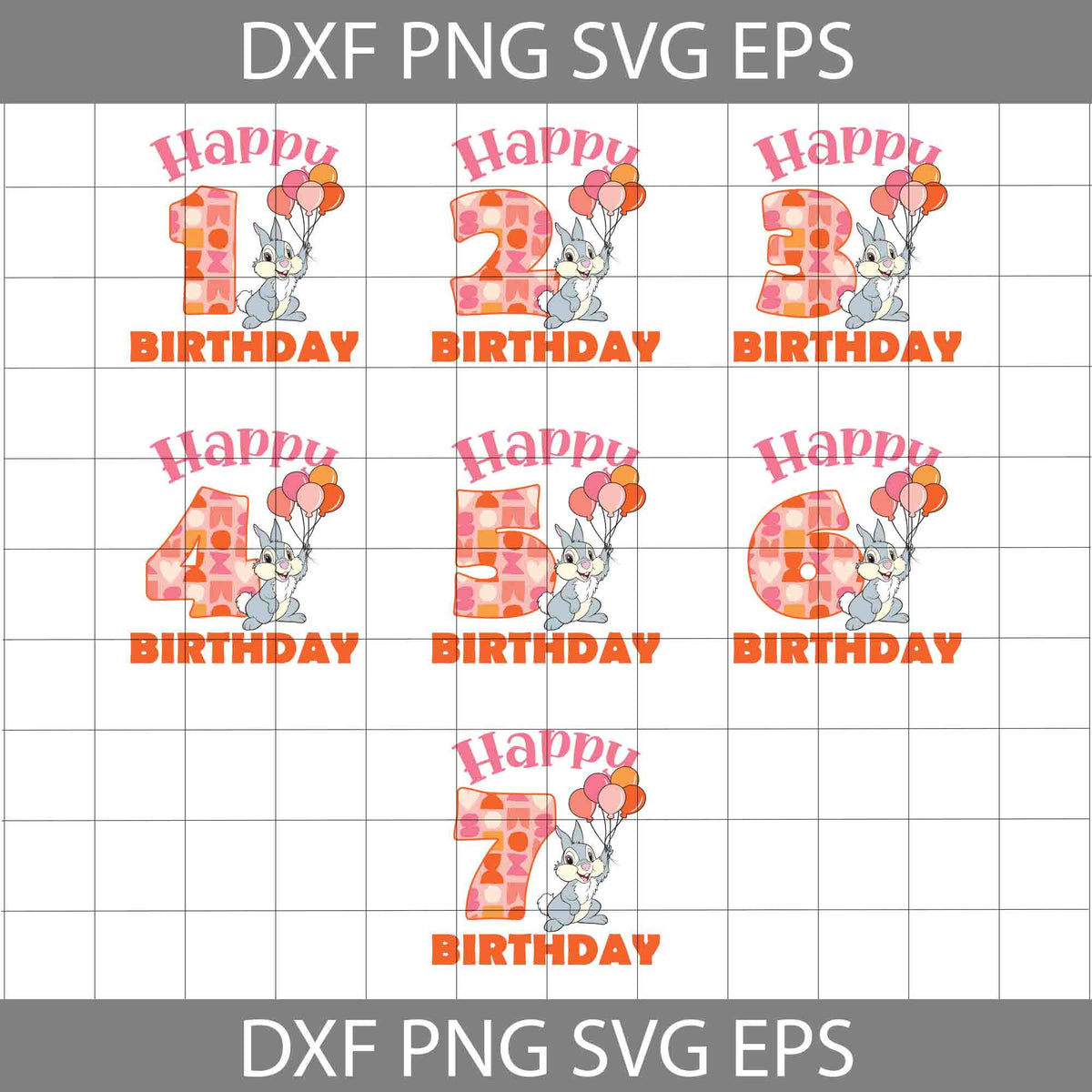 Thumper Birthday Svg, Cartoon Svg, Birthday Svg, Cricut File, Clipart ...
