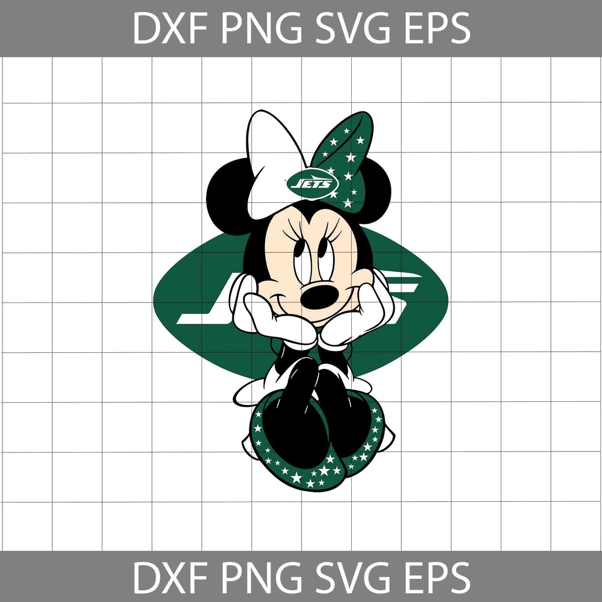New York Jets, New York Jets Svg, NFL, NFL Svg, Cute Minnie Mouse Svg ...