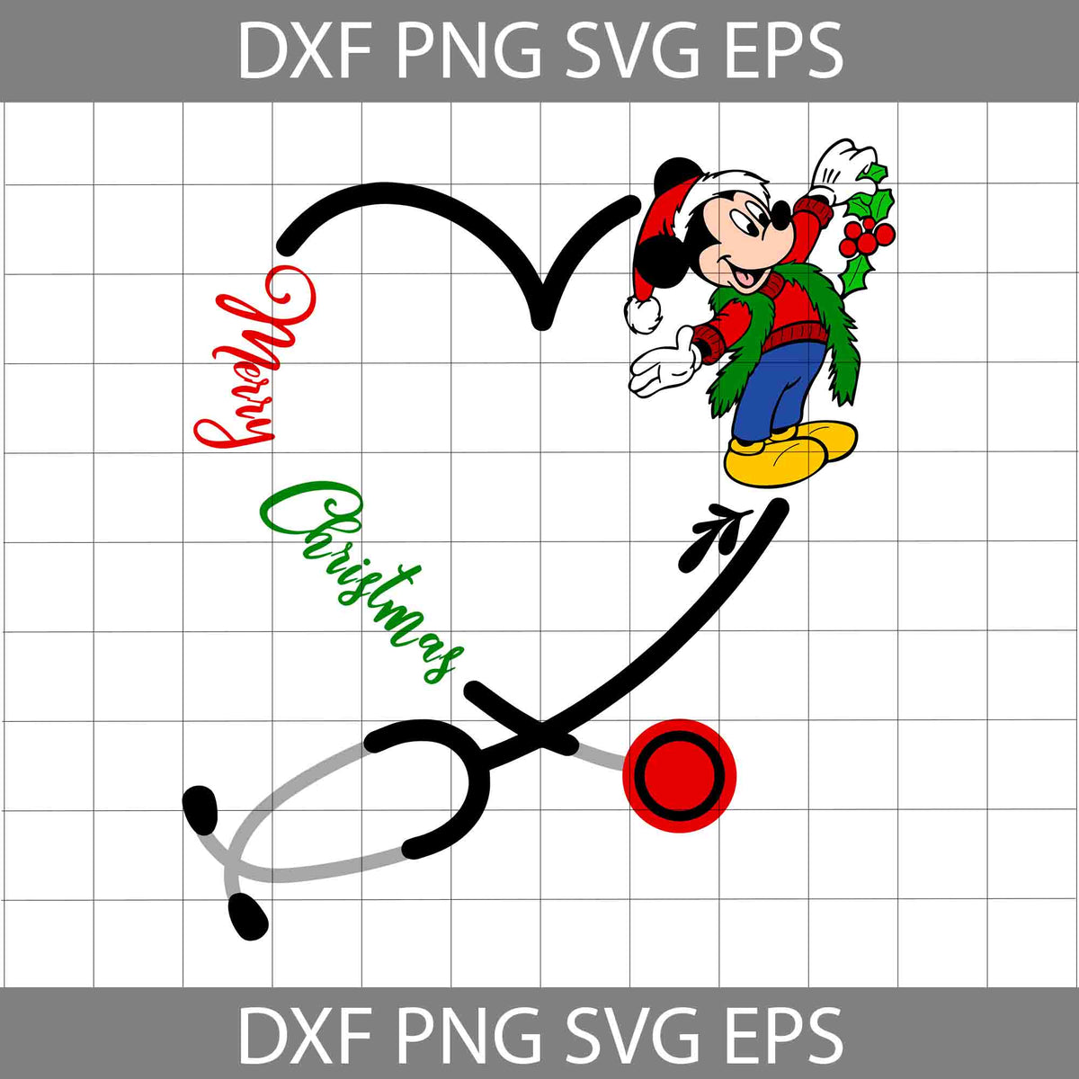 Stethoscope Svg, Mickey Christmas Svg, Merry Christmas Svg, Cartoon Svg ...