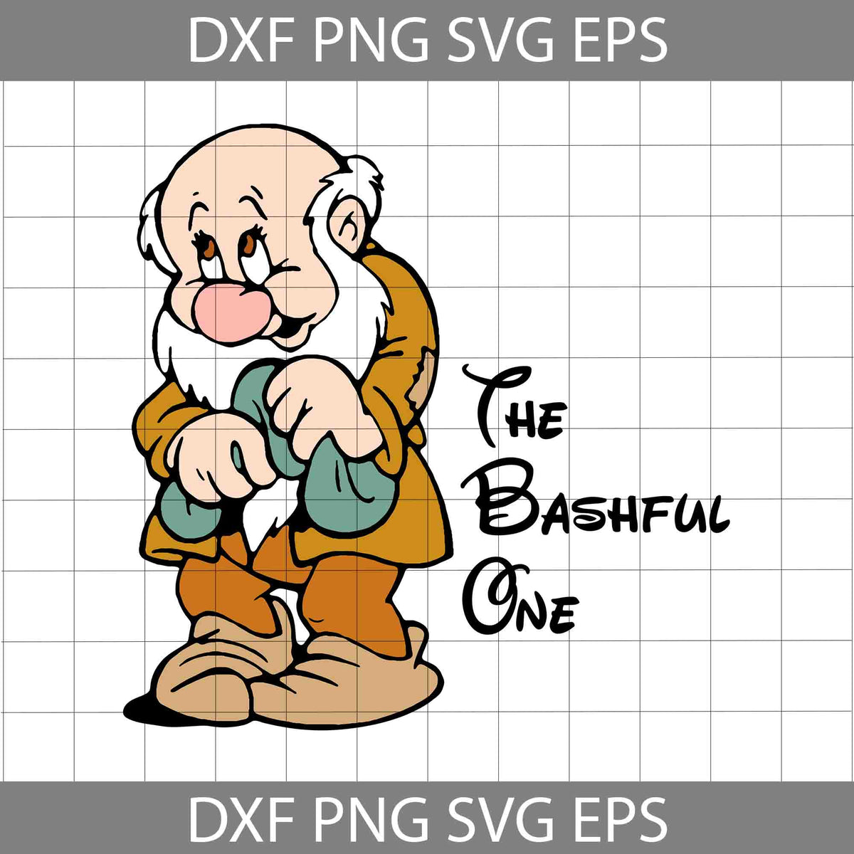 The Bashful One Dwarf Svg, Snow White and the Seven Dwarfs Svg ...