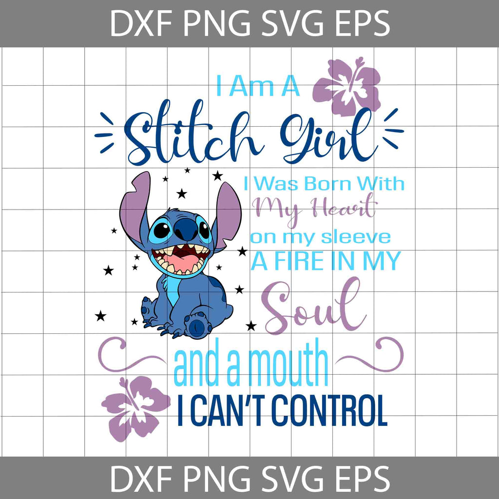 I Am A Stitch Girl Svg, I Was Born With My Heart On My Sleeve Svg ...