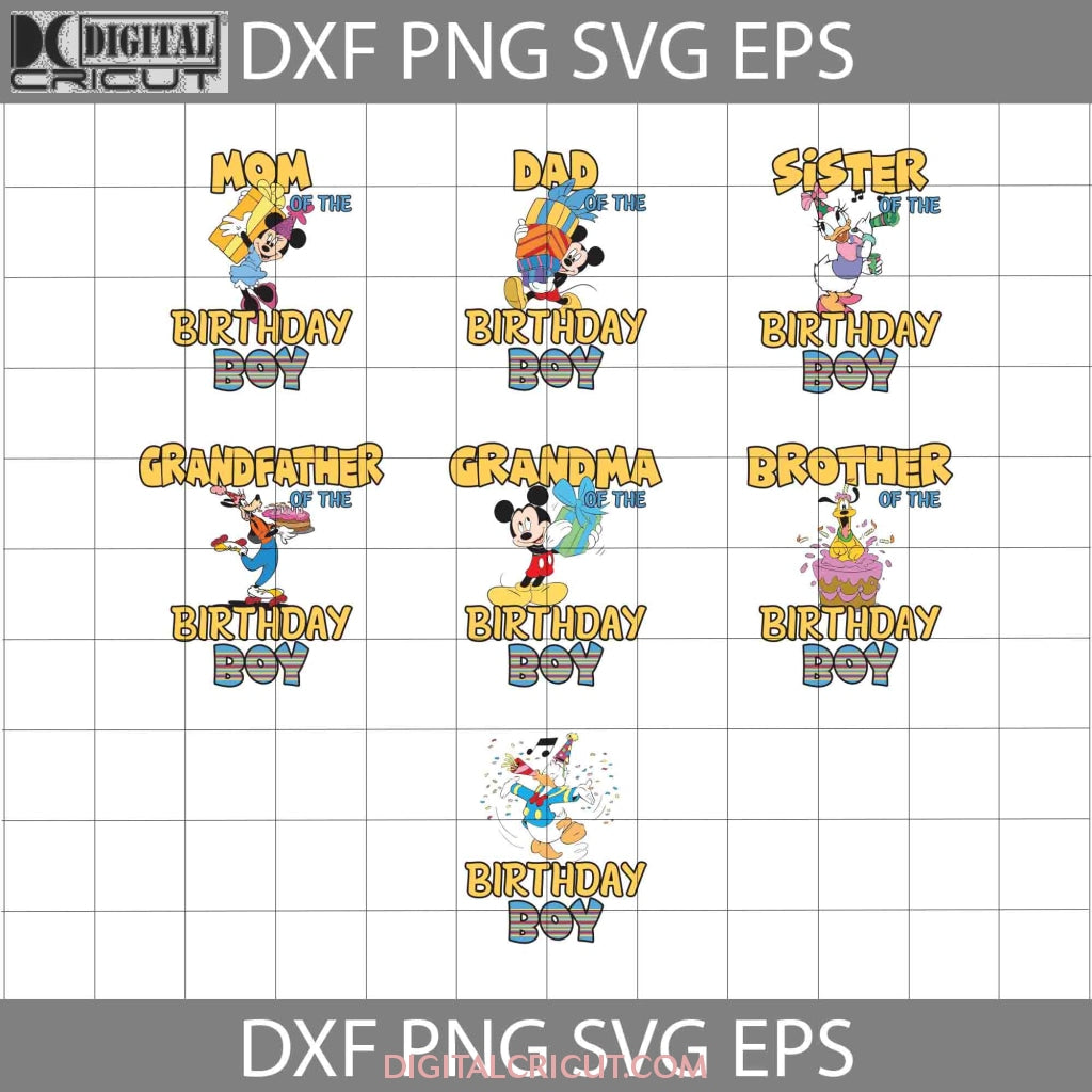 Bundle Family Birthday Boy Svg, Mickey And Friends Svg, Cartoon Svg ...
