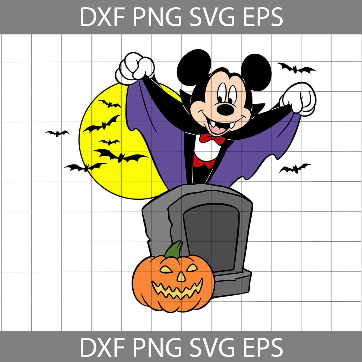 Mickey Mouse as a Vampire Svg, Dracula Mickey Mouse Svg, Cartoon Svg ...