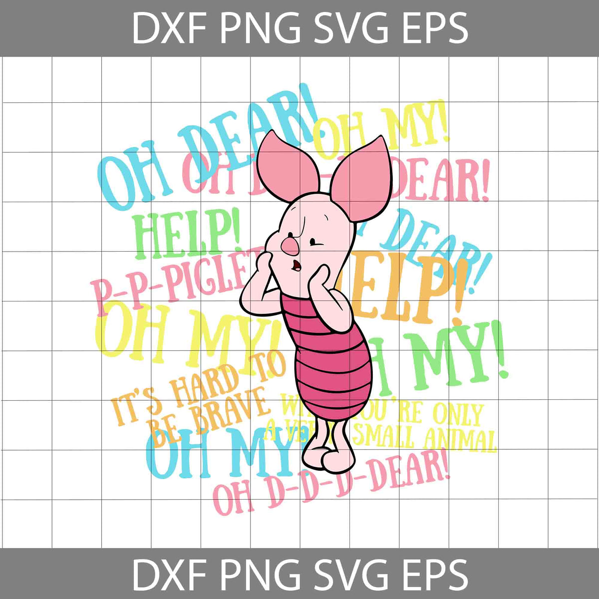 Winnie The Pooh Cute Piglet Scared Svg, Cute Piglet Svg, Cartoon Svg ...
