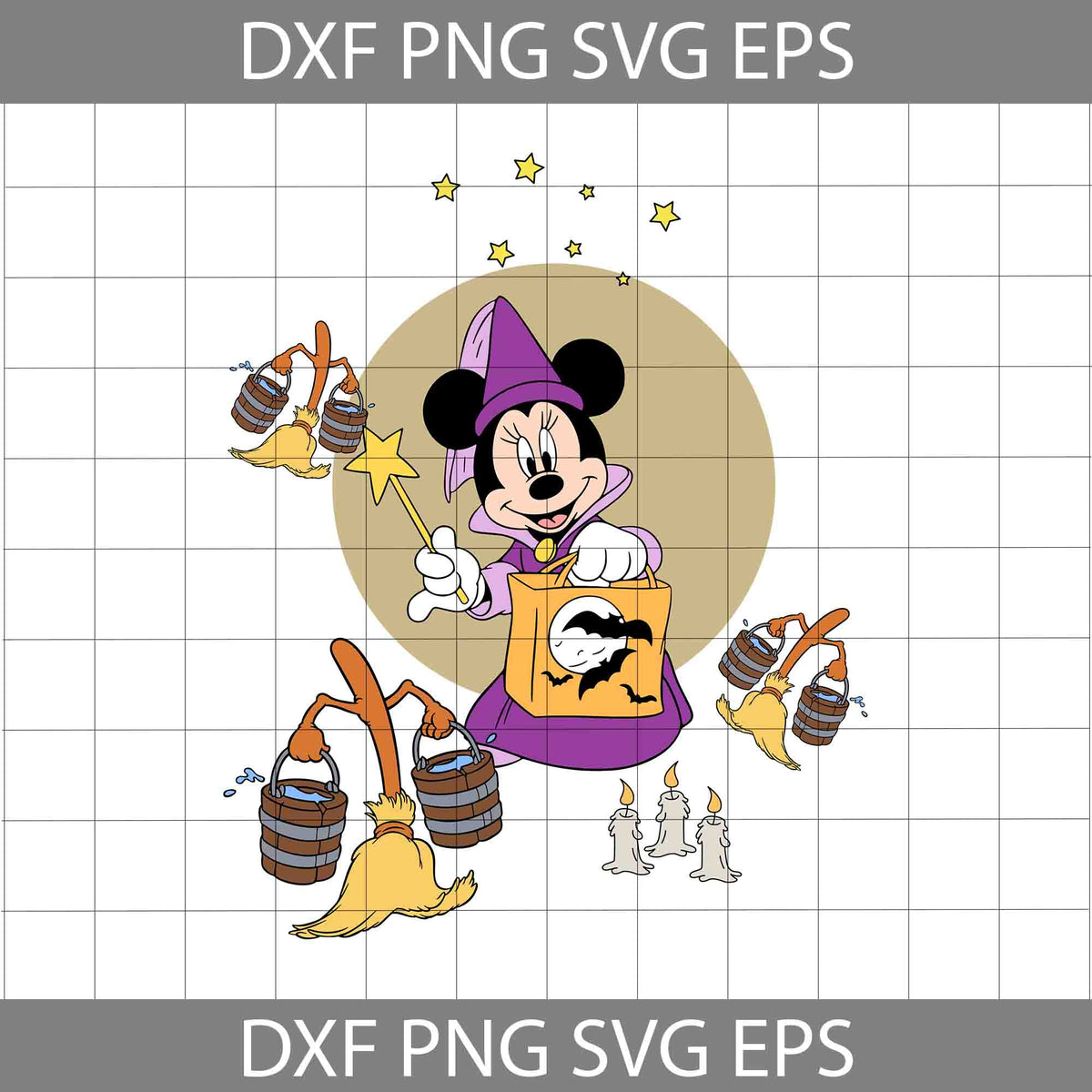 Mouse Sorcerer Halloween Svg, Minnie Mouse Halloween Svg, Halloween Day ...