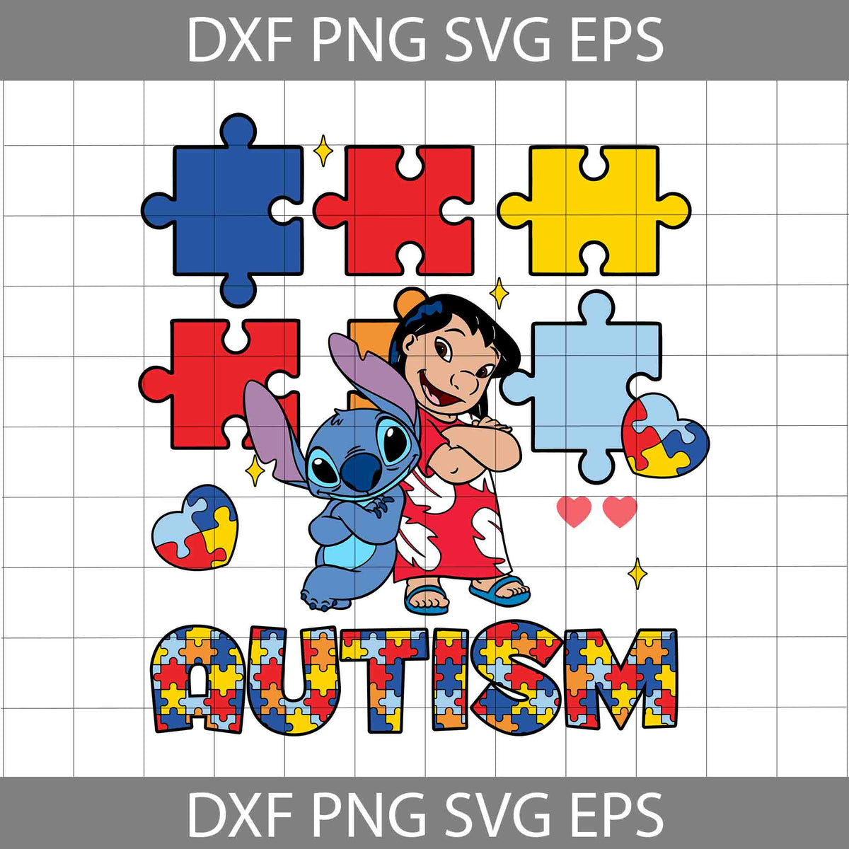 Autism Lilo Holding Stitch Autism Svg, Mickey Mouse Svg, Mickey Autism ...
