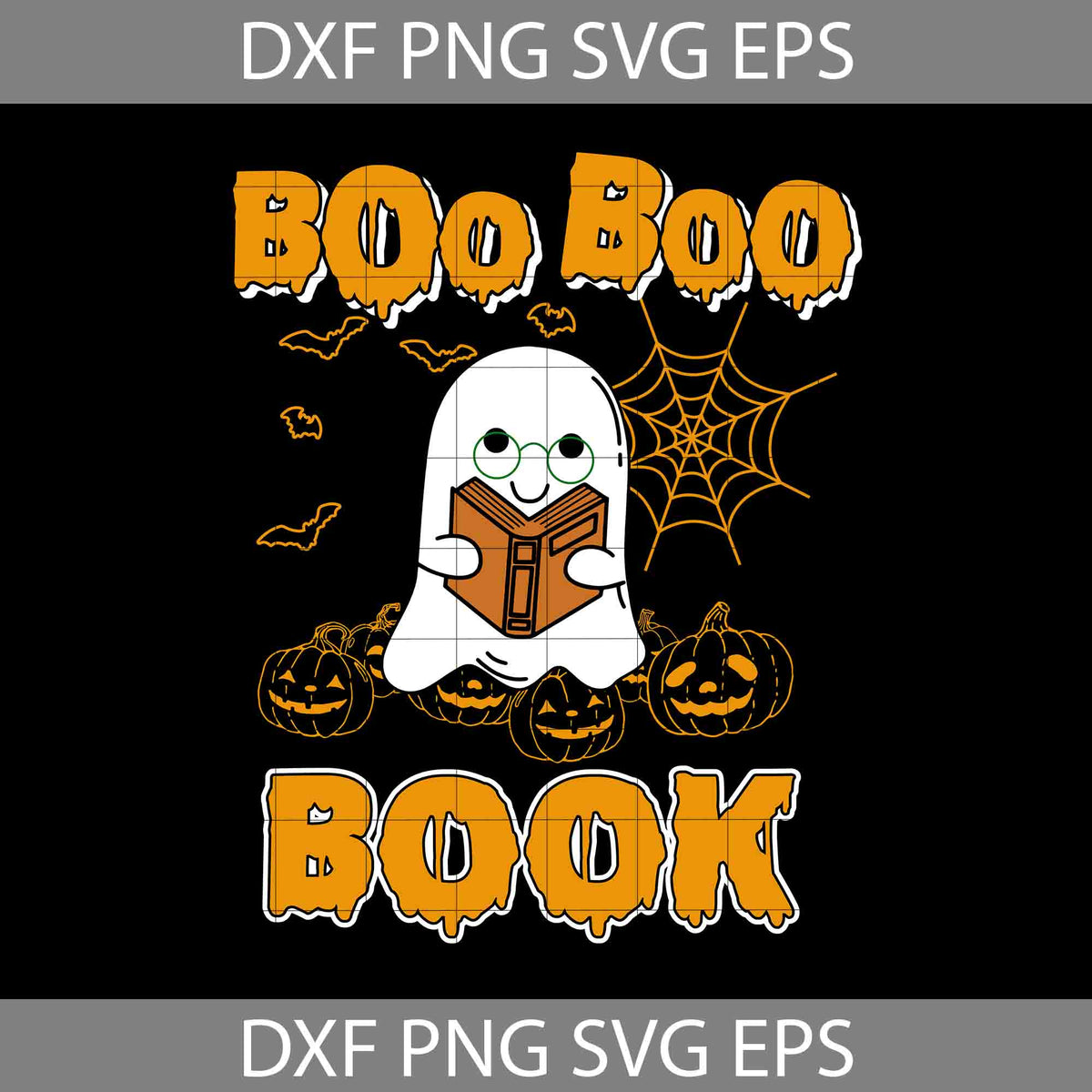 Booooks Ghost Funny Svg, Halloween Ghost Reading Books Svg, Boo Hallow ...