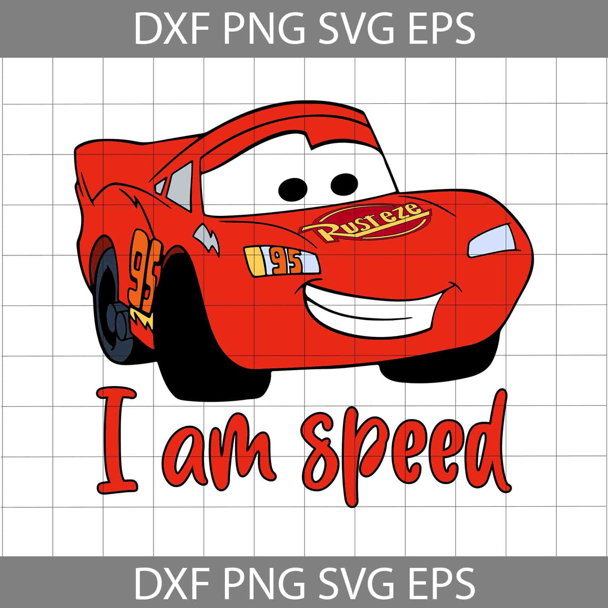 Lightning McQueen I Am Speed Svg, Cartoon Svg, Cricut File, Clipart ...