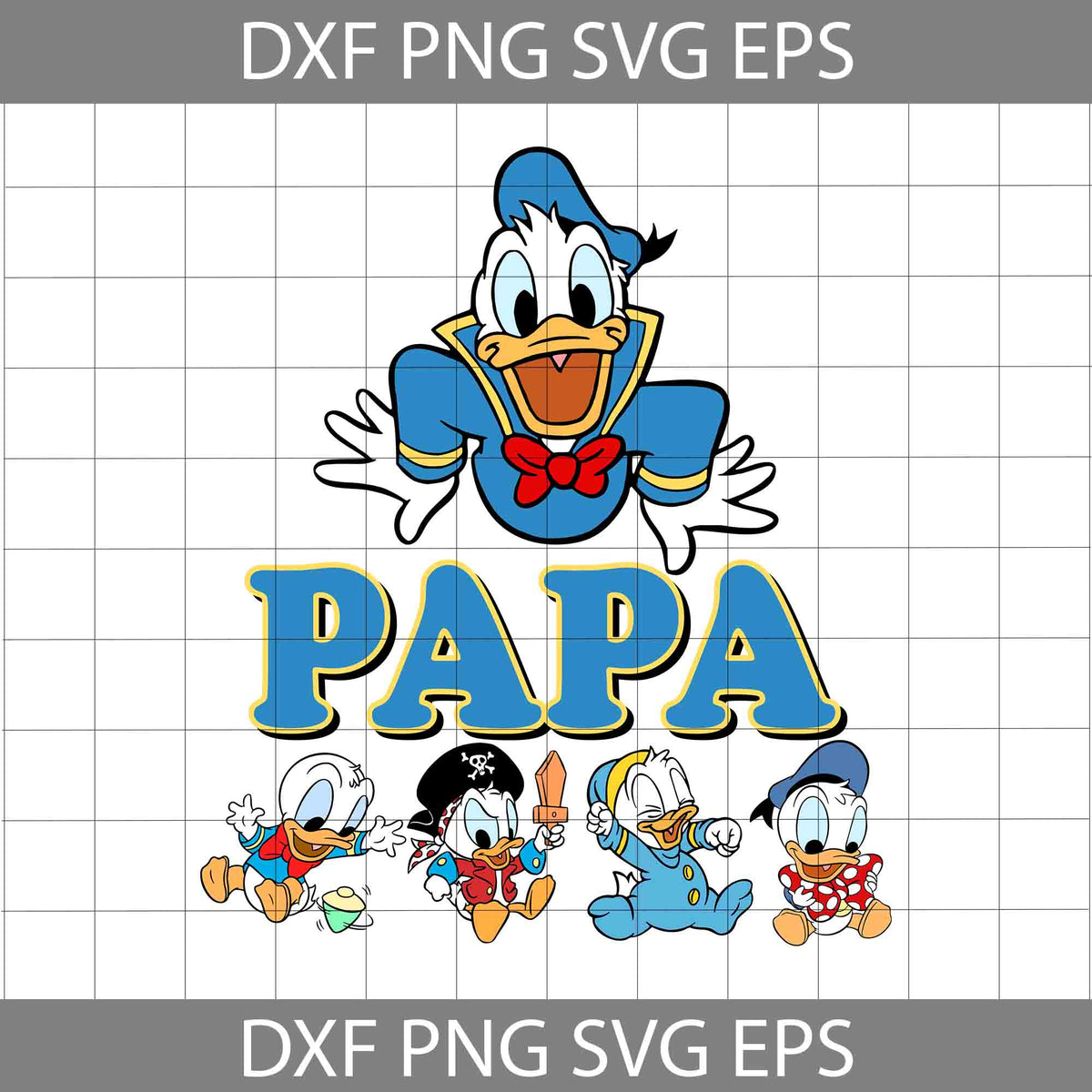 Donald Duck Family Svg, Daddy Baby Svg, Dad Svg, Cartoon Svg, Father's ...