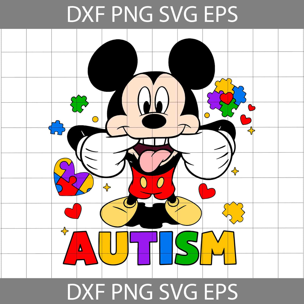 Mickey Heart Hand Autism Awareness Svg, Mickey Mouse Svg, Mickey Autism ...