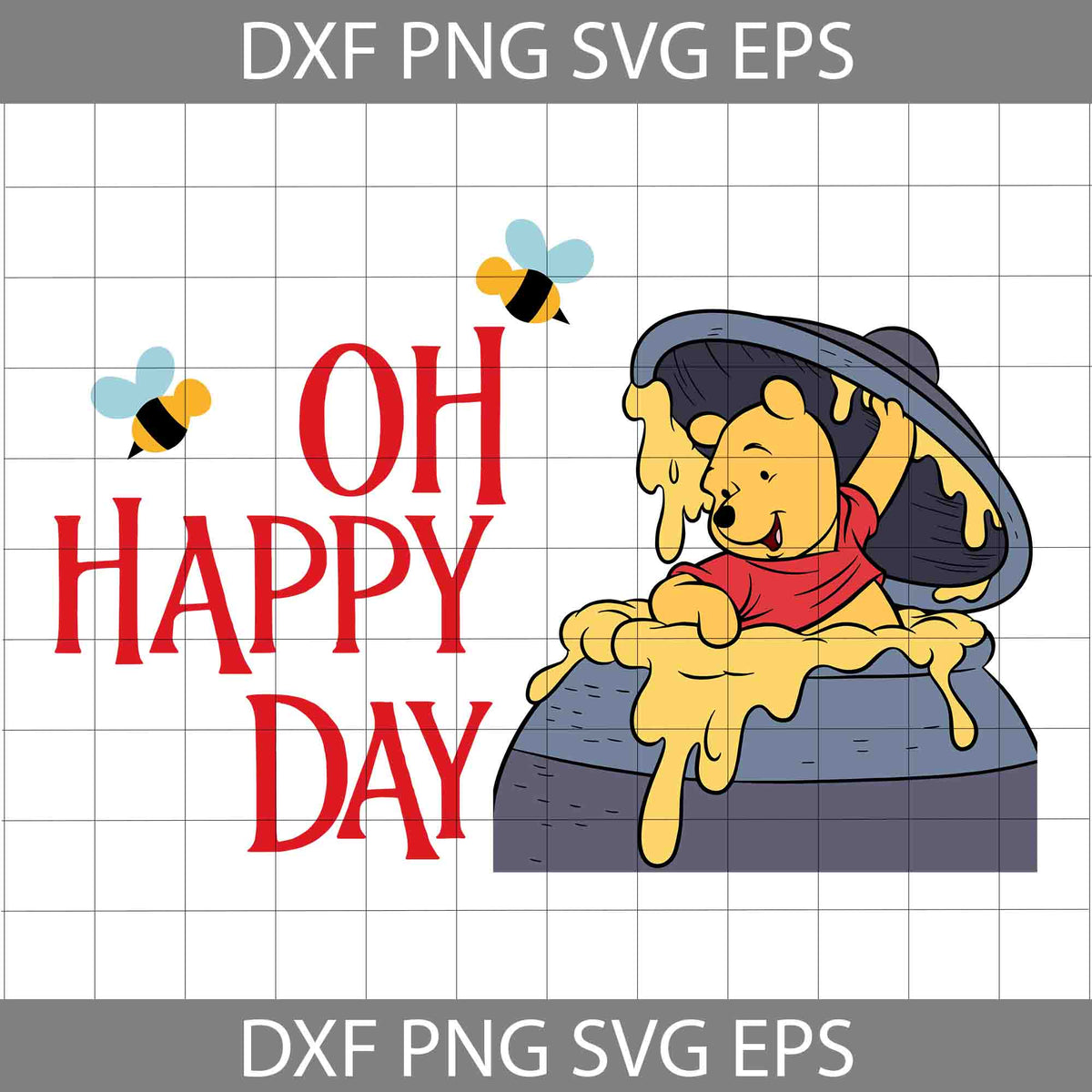 Oh Happy Day Svg, Winnie Hunny Svg, Winnie the Pooh Svg, Cartoon Svg ...