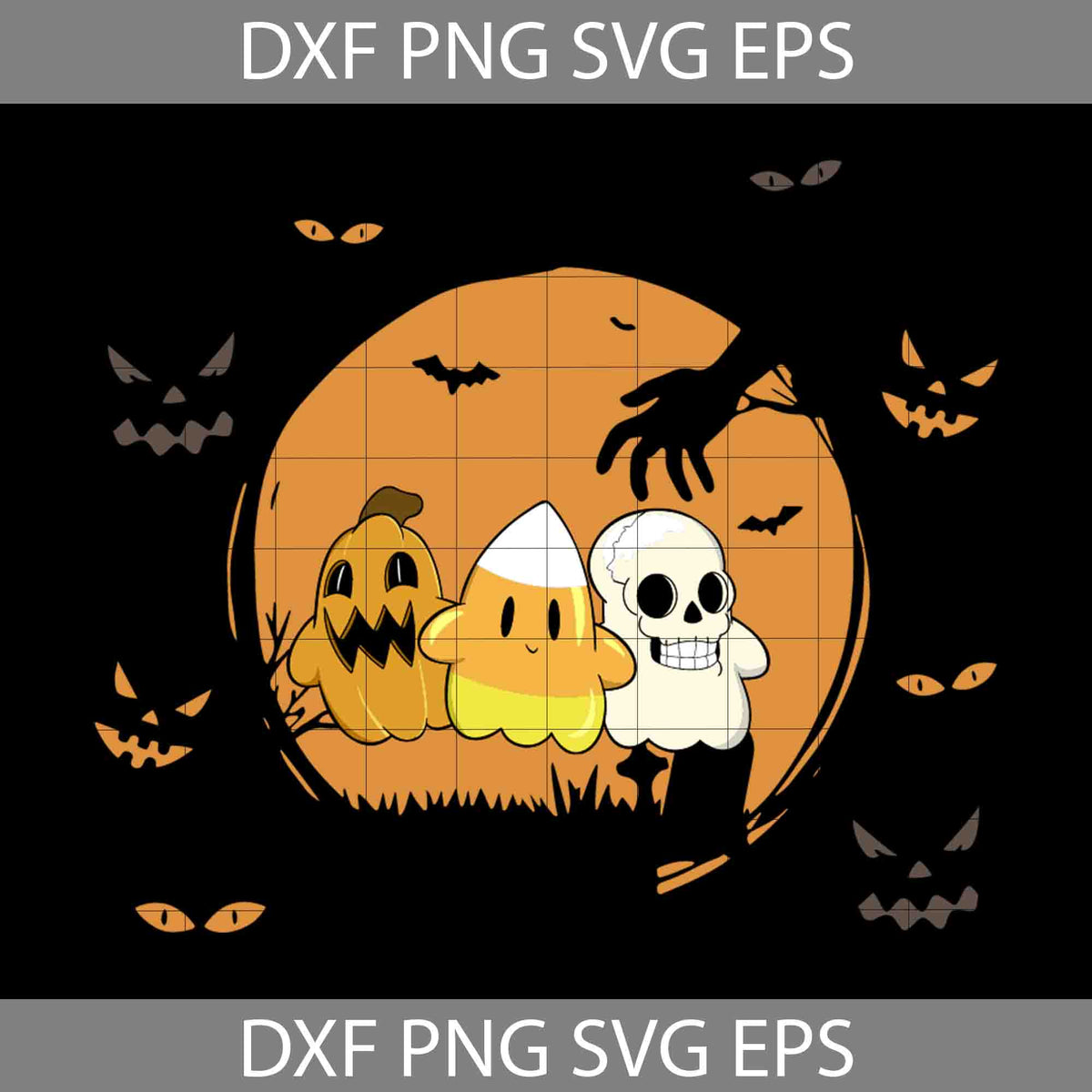 Three Spooky Ghosts Svg, Ghosts Svg, Happy Halloween Svg, Cartoon Svg ...