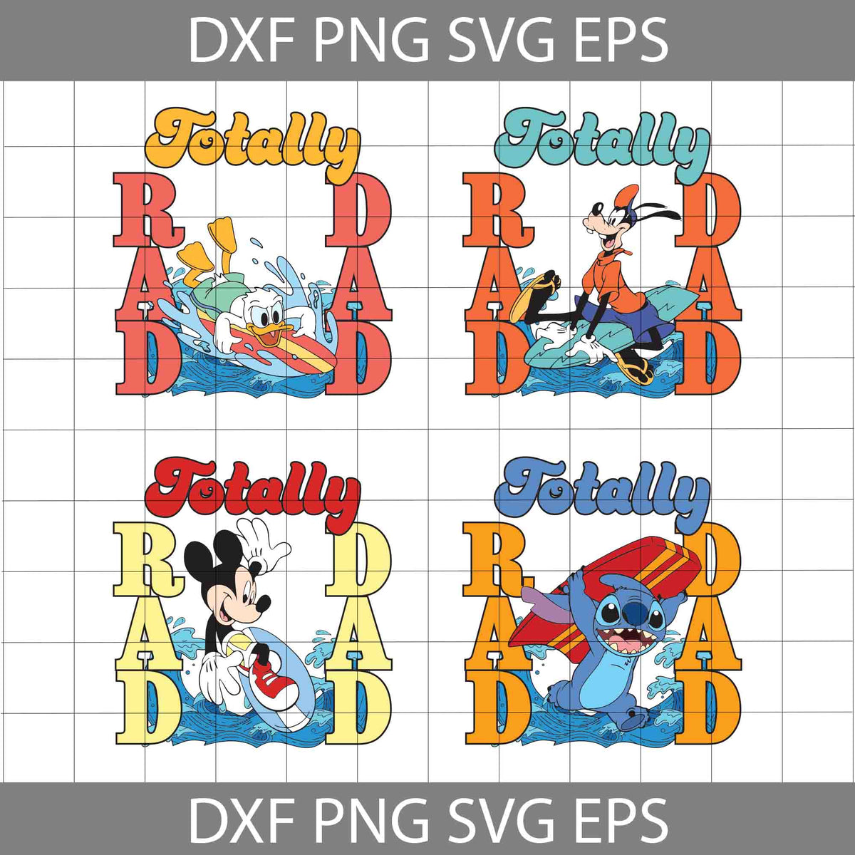 Totally Rad Dad Mickey Svg, Rad Like Dad Svg, Mickey Stitch Goofy ...