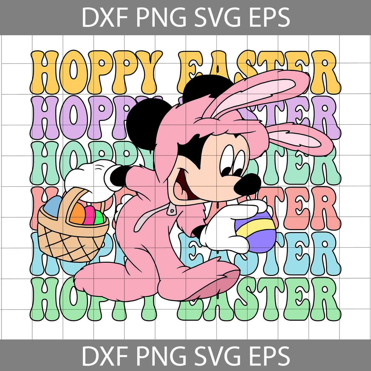 Hoppy Easter Svg, Minnie Mouse Easter Bunny Svg, Happy Easter Svg ...
