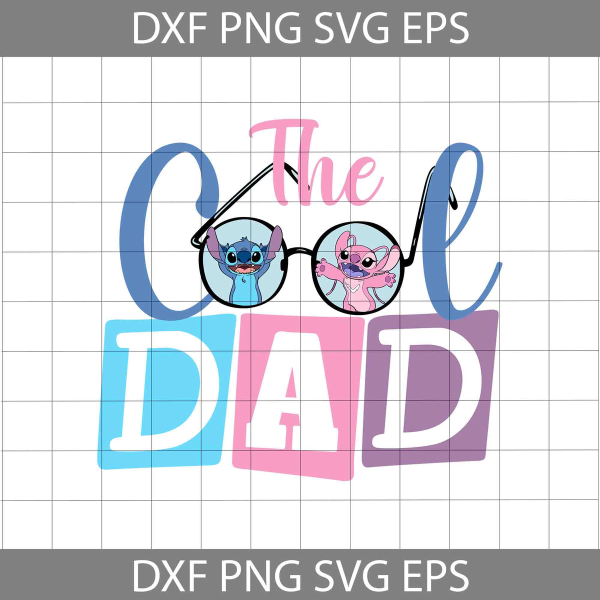 The Cool Dad Stitch Svg, Stitch Svg, Dad Svg, Cartoon Svg, Father's Day ...