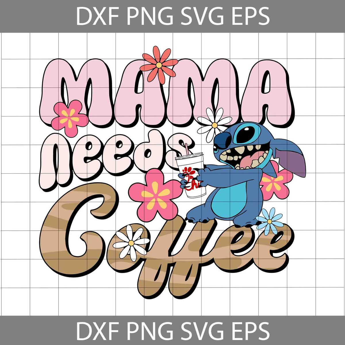 Mama Lilo and Stitch Svg, Mama Need Coffee Svg, Stitch Svg, Cartoon Svg ...