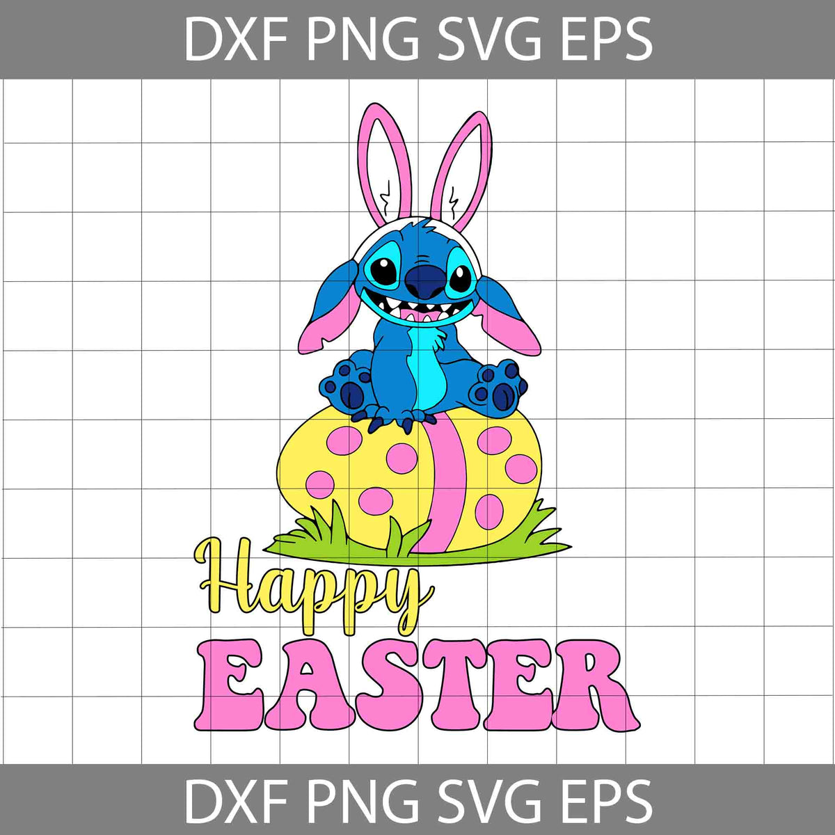 Stitch Happy Easter Svg, Easter Day Svg, Easter Svg, Stitch Svg, Bunny ...