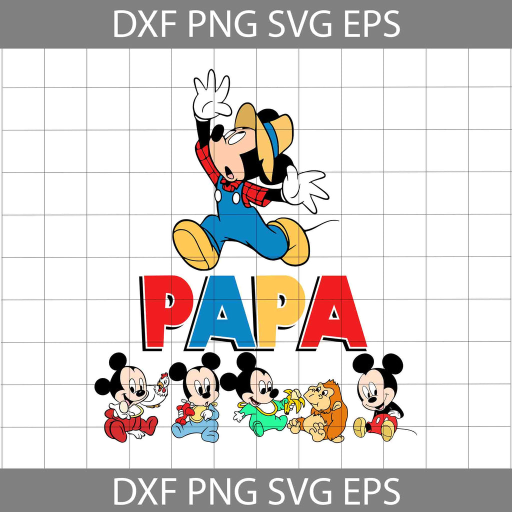 Mickey Mouse Family Svg, Daddy Baby Svg, Dad Svg, Cartoon Svg, Father's ...