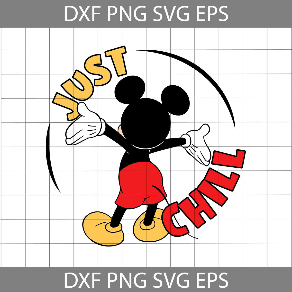 Mickey Mouse Just Chill Svg, Cartoon Character Svg, Mouse Relax Svg ...