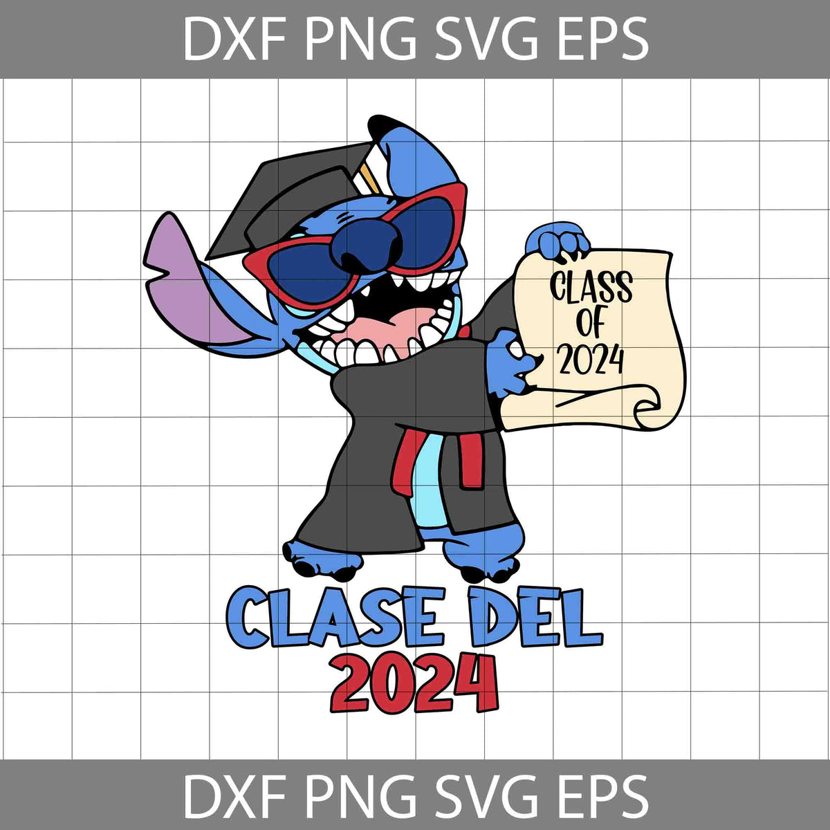 Stitch Class Of 2024 Svg, Stitch Senior 2024 Svg, Stitch Graduation Svg ...