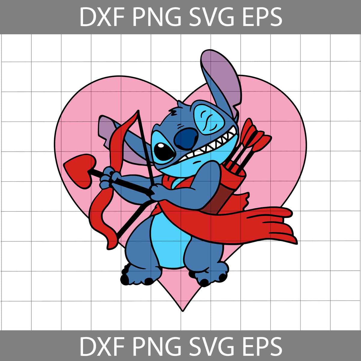 Stitch Cupid Happy Valentines Day Svg, Stitch Cupid Svg, Cartoon Svg ...