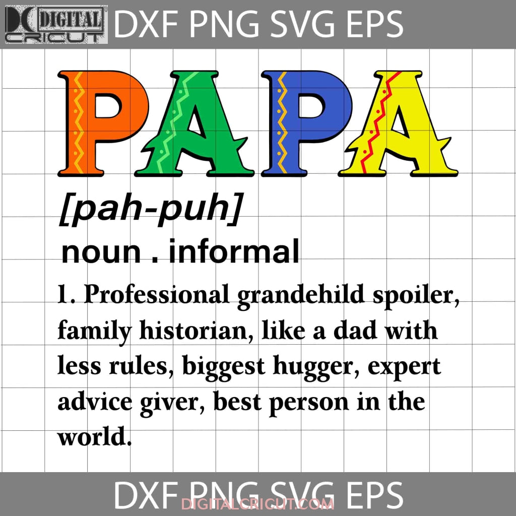 Papa Svg, Papa Definition Svg, Father's Day Svg, Cricut File, Clipart ...