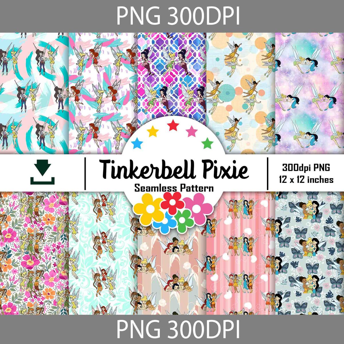 Cute Princess Seamless Pattern, Digital Papers, Scrapbook Papers, Patt ...