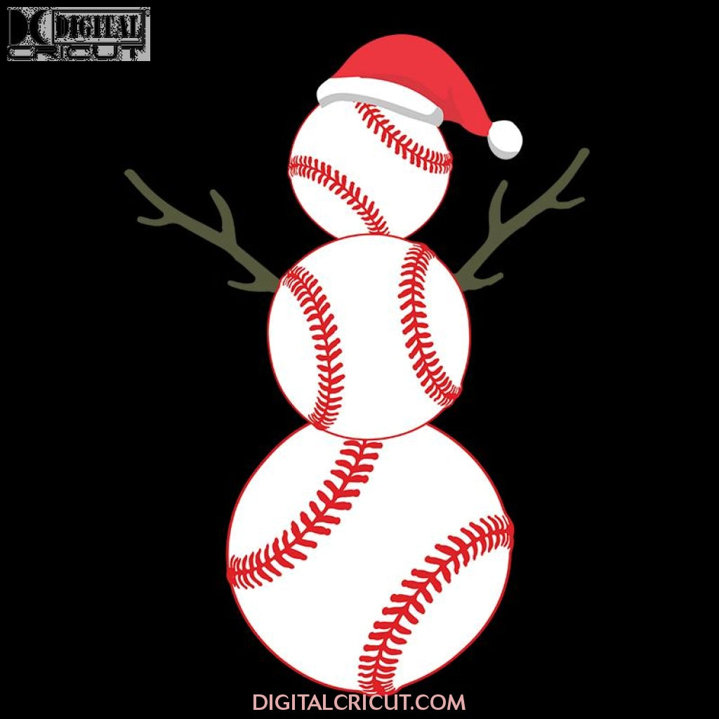 Baseball Christmas Svg, Christmas Svg, Cricut File, Clipart, Snowman S ...