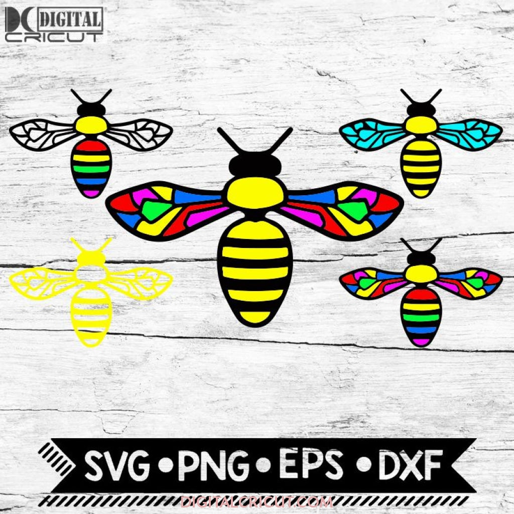 Bee SVG, bundle, Rainbow cut file, bee mosaic, Manchester, Pride ...