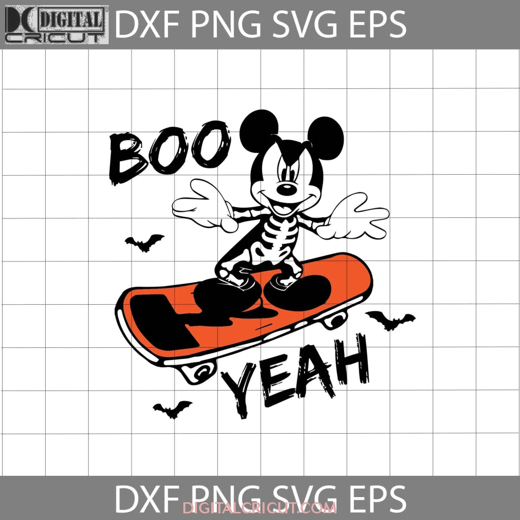 Boo Yeah Svg, Mouse Skateboard Svg, Mouse Skeleton svg, Halloween Svg ...
