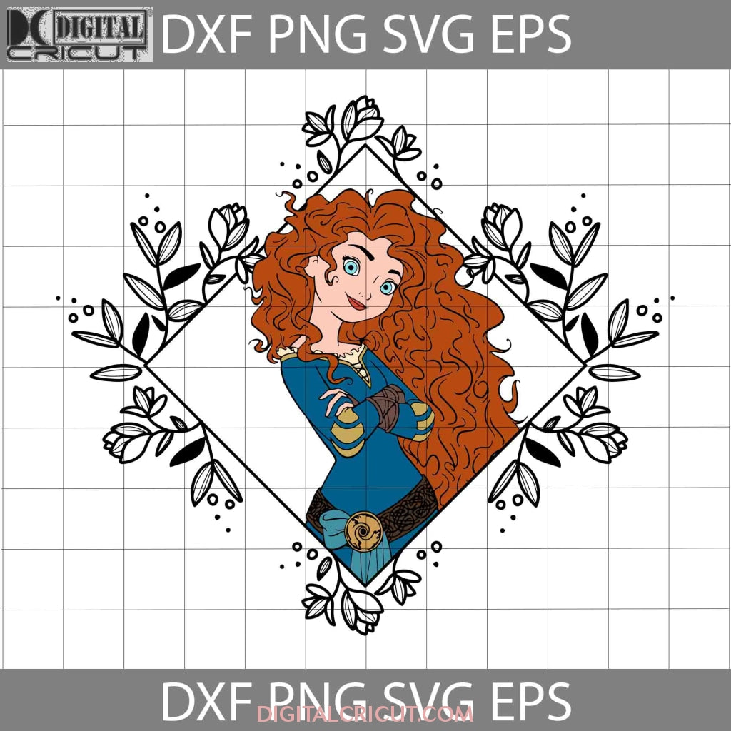 Brave Merida Floral Frame With Flowers Svg, Cartoon Svg, Cricut File ...