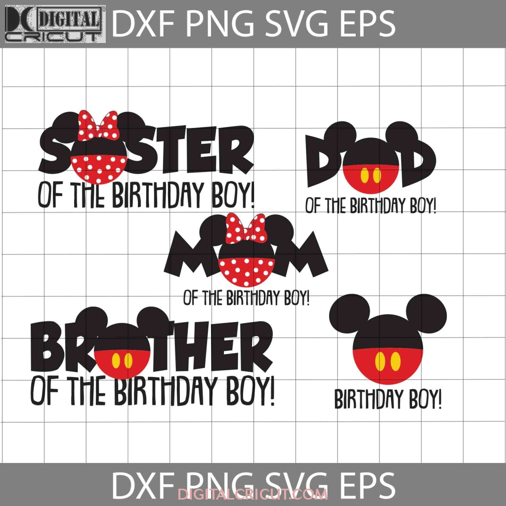 Bundle Family Birthday Boy Svg, Minnie And Mickey Svg, Birthday Svg, C ...
