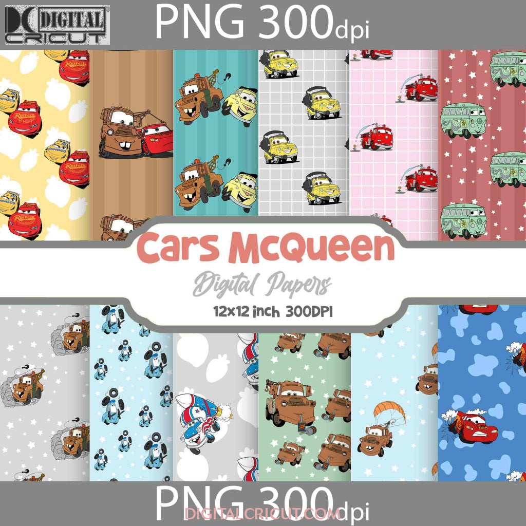 Cars Seamless Pattern, Digital Papers, Scrapbook Papers, Pattern Paper ...